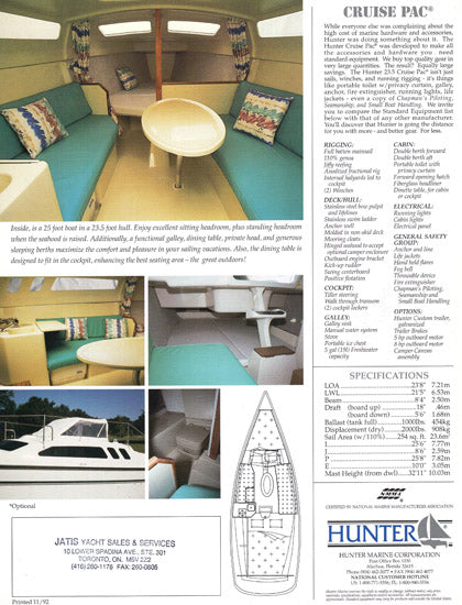 Hunter 23.5 Brochure – SailInfo I boatbrochure.com