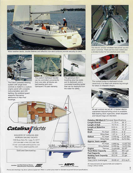 Catalina 350 Mark II Brochure – SailInfo I boatbrochure.com