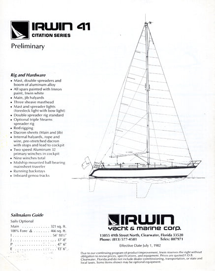 Irwin Citation 41 Brochure – SailInfo I boatbrochure.com