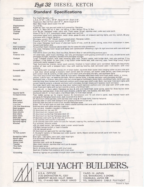 Fuji 32 Brochure – SailInfo I boatbrochure.com