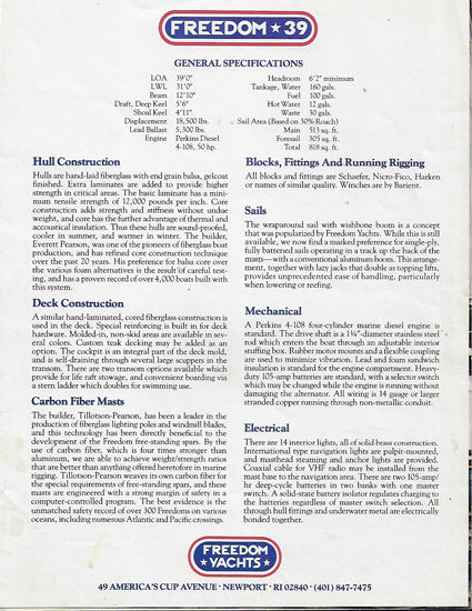 Freedom 39 Pilothouse Schooner Brochure – SailInfo I boatbrochure.com