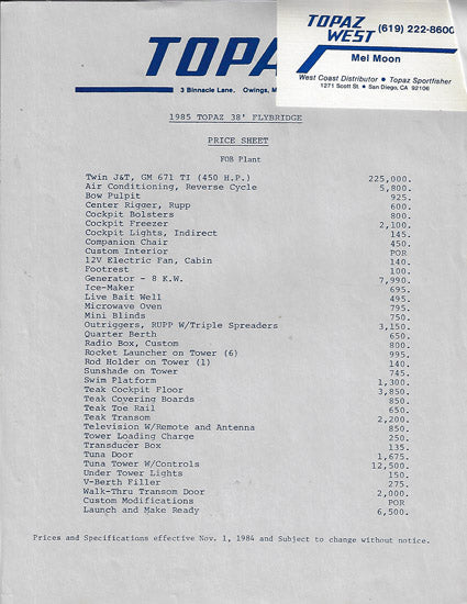 Topaz 38 Flybridge Brochure – SailInfo I boatbrochure.com