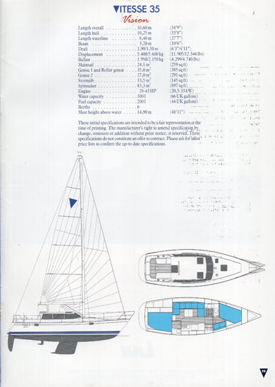 LM Vitesse Vision 35 Motorsailer Brochure – SailInfo I boatbrochure.com