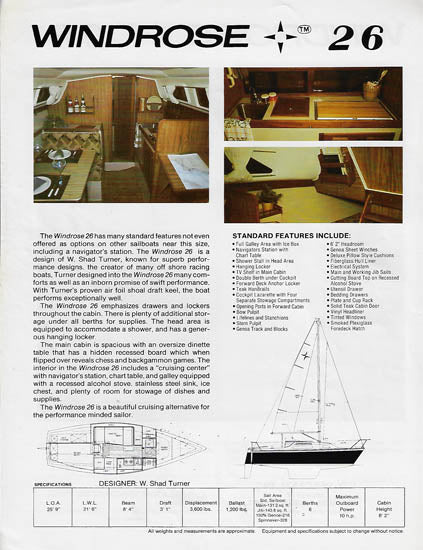 Windrose 26 Brochure – SailInfo I boatbrochure.com