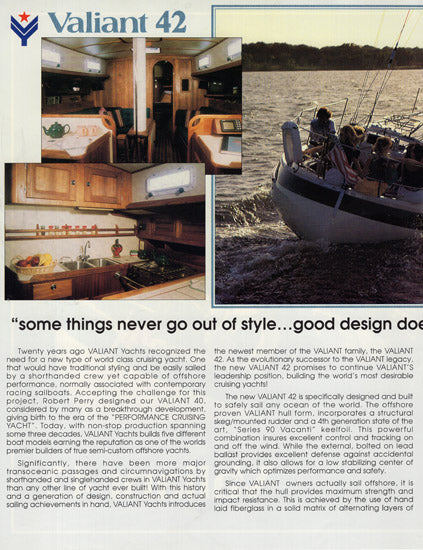 Valiant 42 Brochure – SailInfo I boatbrochure.com