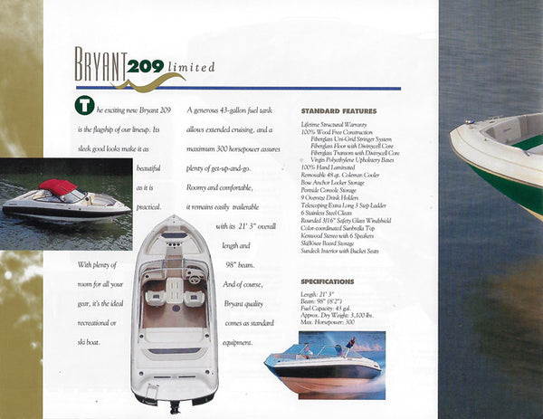 Bryant 1995 Brochure – SailInfo I boatbrochure.com