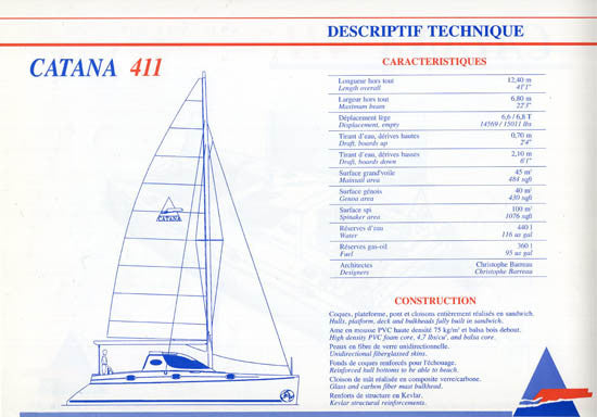 Catana 411 Specification Brochure – SailInfo I boatbrochure.com