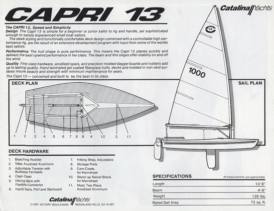 Catalina Capri 13 Brochure – SailInfo I boatbrochure.com
