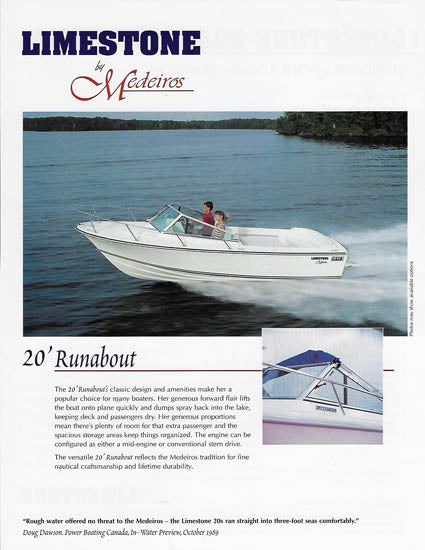 Medeiros Limestone 20 Runabout Brochure – SailInfo I boatbrochure.com