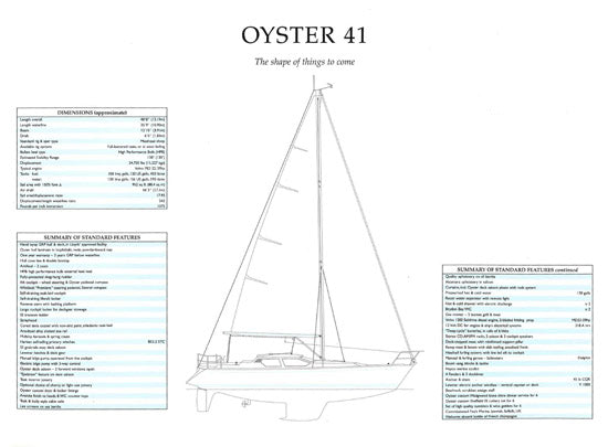 Oyster 2000 Specification Brochure – SailInfo I boatbrochure.com