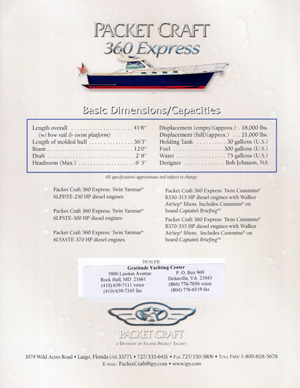 Packet Craft 360 Brochure – SailInfo I boatbrochure.com