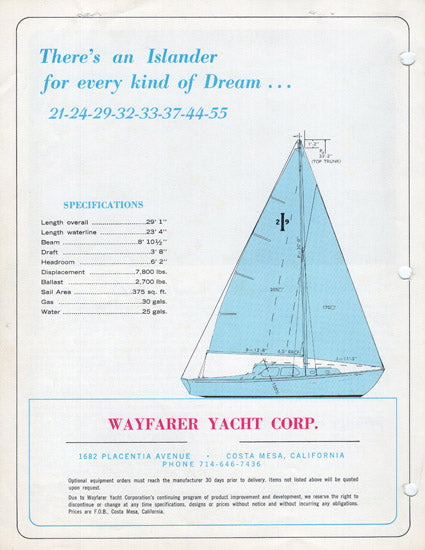 Islander 29 Brochure – SailInfo I boatbrochure.com