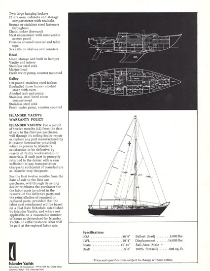 Islander 37 Brochure – SailInfo I boatbrochure.com