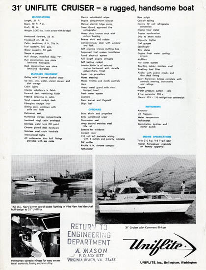 Uniflite 31 Brochure – SailInfo I boatbrochure.com