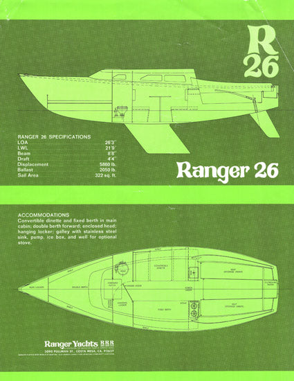 Ranger 26 Brochure – SailInfo I boatbrochure.com