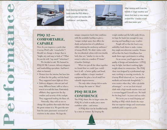 PDQ Altair 32 Brochure – SailInfo I boatbrochure.com