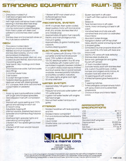 Irwin 38 Mark II Brochure – SailInfo I boatbrochure.com
