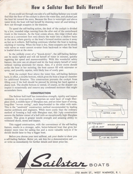 Sailstar Self Bailing Brochure – SailInfo I boatbrochure.com