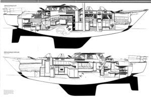 C&C Landfall 48 Port & Starboard Profile Plan – SailInfo I boatbrochure.com