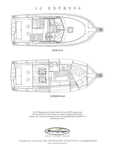Rampage 30 Express Specification Brochure – SailInfo I boatbrochure.com