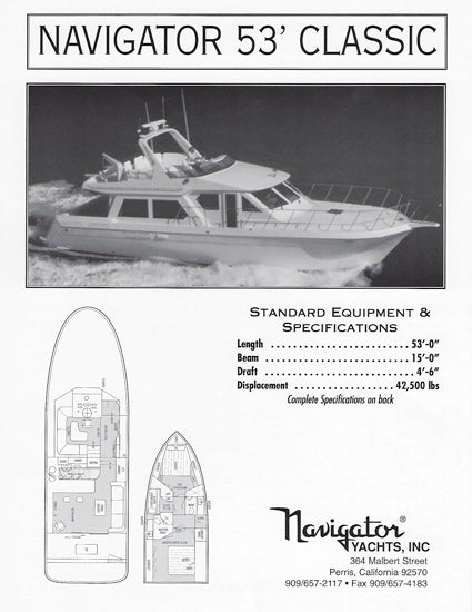 Navigator 53 Specification Brochure – SailInfo I boatbrochure.com