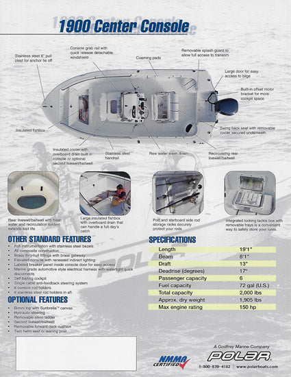Polar 1900 Center Console Brochure – SailInfo I boatbrochure.com