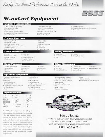 Sonic 28SS Brochure – SailInfo I boatbrochure.com