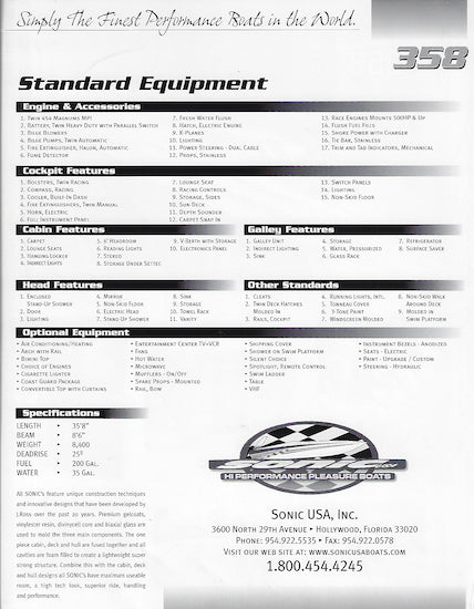 Sonic 358 Brochure – SailInfo I boatbrochure.com
