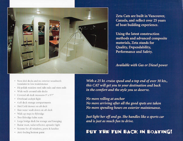 Zeta 32 Power Catamaran – SailInfo I boatbrochure.com