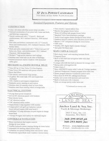 Zeta 32 Power Catamaran – SailInfo I boatbrochure.com