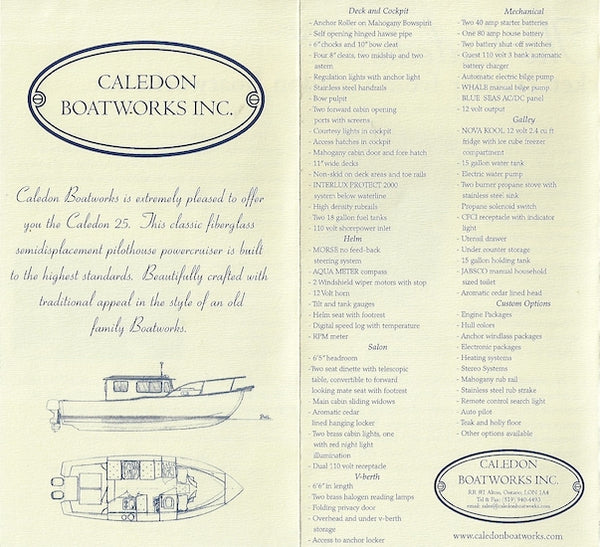Caledon 25 Brochure – SailInfo I boatbrochure.com
