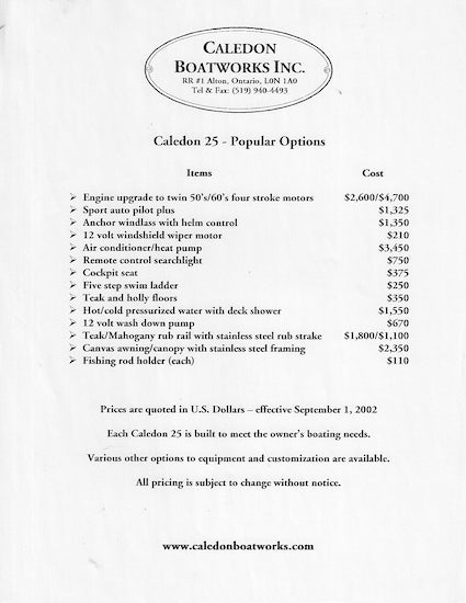 Caledon 25 Brochure – SailInfo I boatbrochure.com