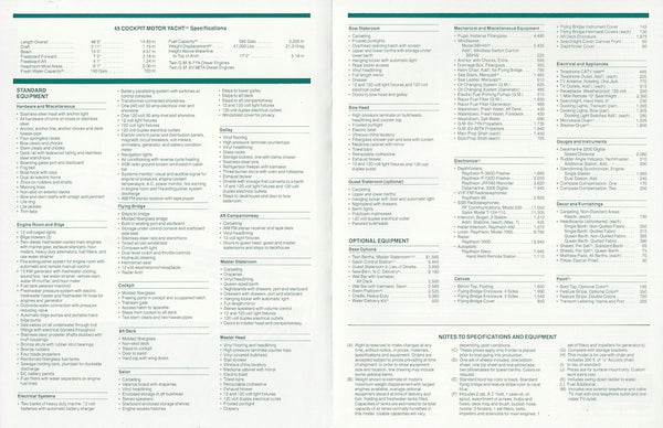 Hatteras 48 Cockpit Motor Yacht Specification Brochure – SailInfo I ...