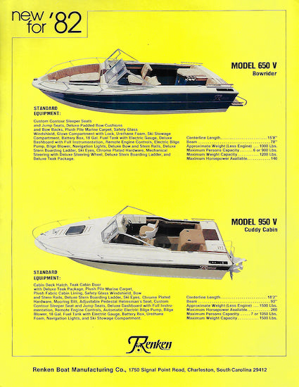 Renken 650/950 Brochure – SailInfo I boatbrochure.com