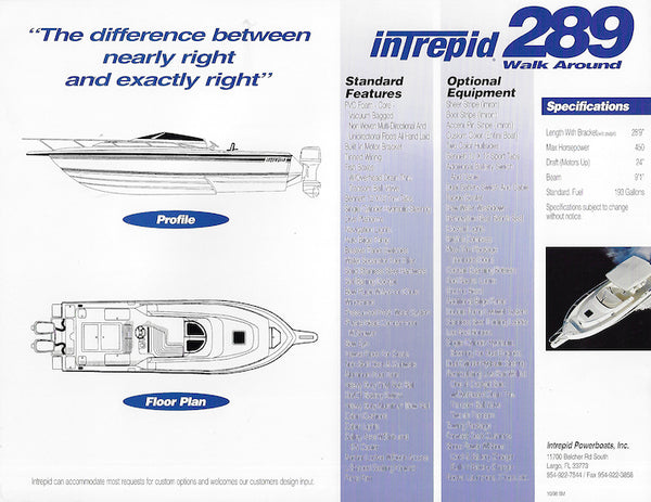 Intrepid 289 Walkaround Brochure – SailInfo I boatbrochure.com