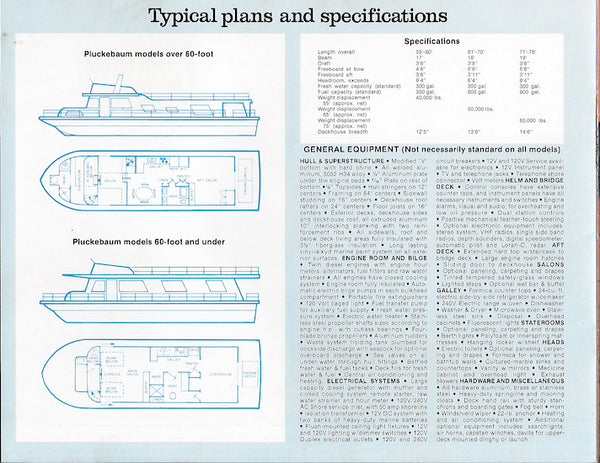 Pluckebaum Houseboat Brochure – SailInfo I boatbrochure.com