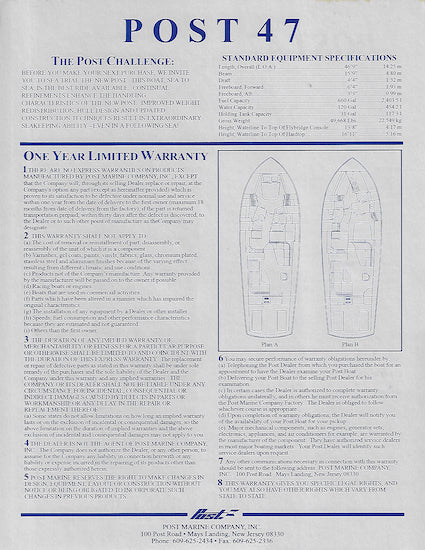 Post 47 Brochure – SailInfo I boatbrochure.com