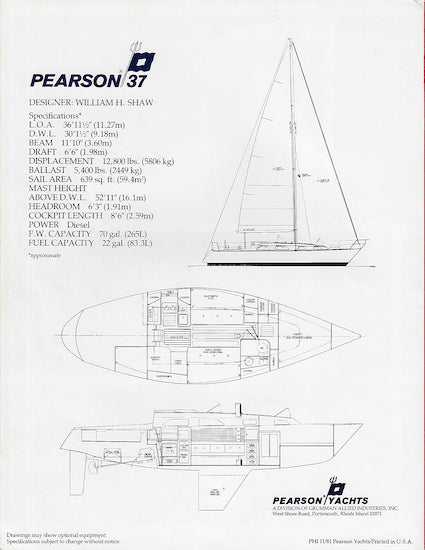 Pearson 37 Brochure – SailInfo I boatbrochure.com