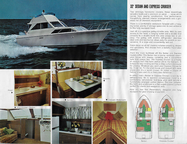 Pacemaker 32 Convertible Sedan, Express Cruiser & Sport Cruiser Brochu ...