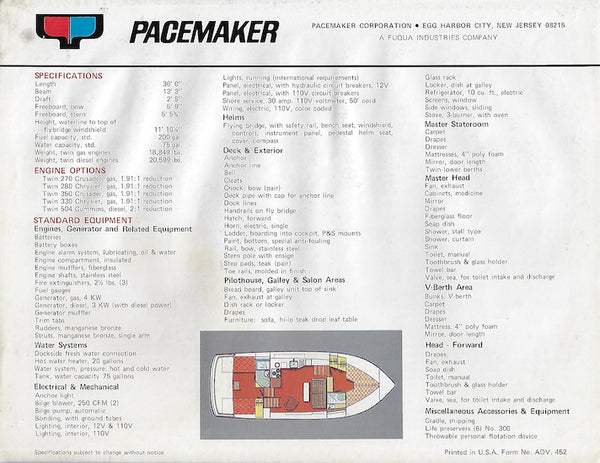 Pacemaker 36 Double Cabin Brochure – SailInfo I boatbrochure.com