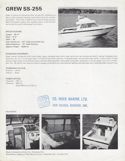 Grew Slickcraft SS-255 Brochure – SailInfo I boatbrochure.com