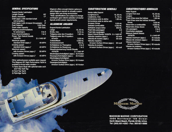 Magnum 63 Brochure – SailInfo I boatbrochure.com