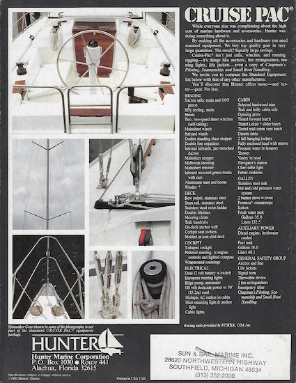 Hunter 31 Brochure – SailInfo I boatbrochure.com