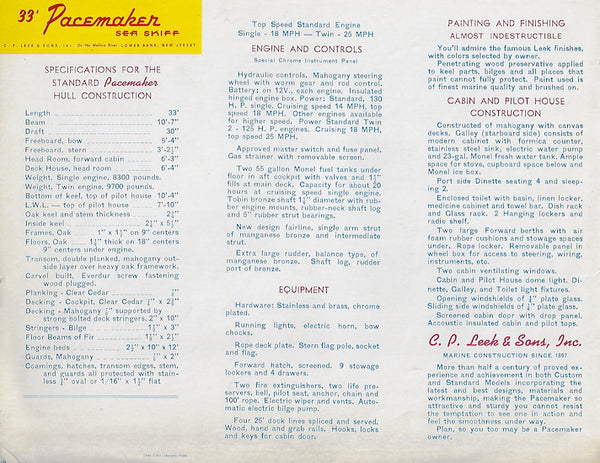 Pacemaker 33 Sea Skiff Brochure – SailInfo I boatbrochure.com