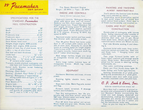 Pacemaker 29 Sea Skiff Brochure – SailInfo I boatbrochure.com