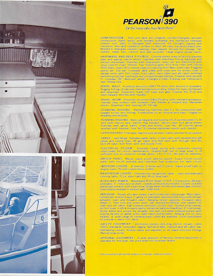 Pearson 390 Brochure – SailInfo I boatbrochure.com