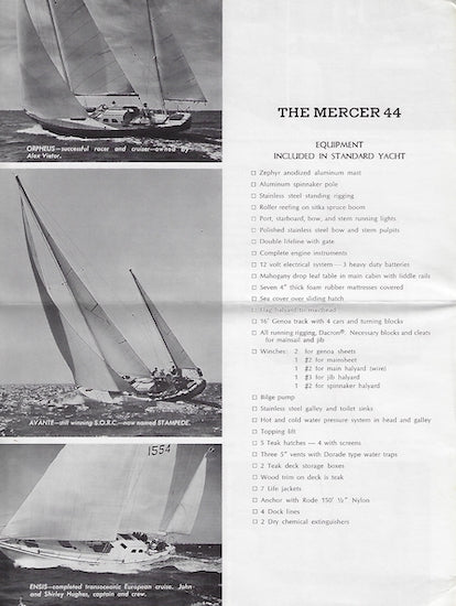 Cape Cod Mercer 44 Brochure – SailInfo I boatbrochure.com