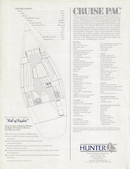 Hunter 30T Specification Brochure – SailInfo I boatbrochure.com