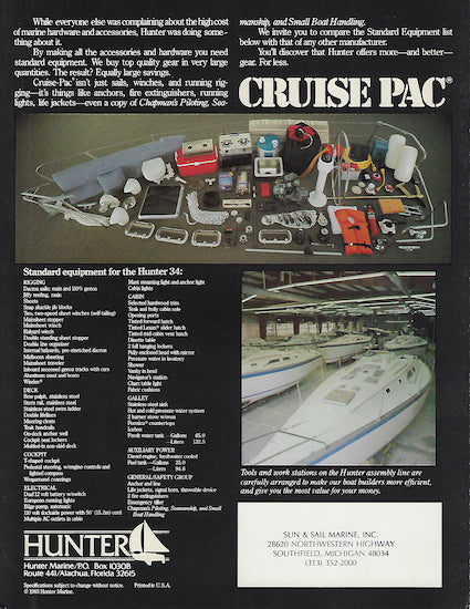 Hunter 34 Brochure – SailInfo I boatbrochure.com