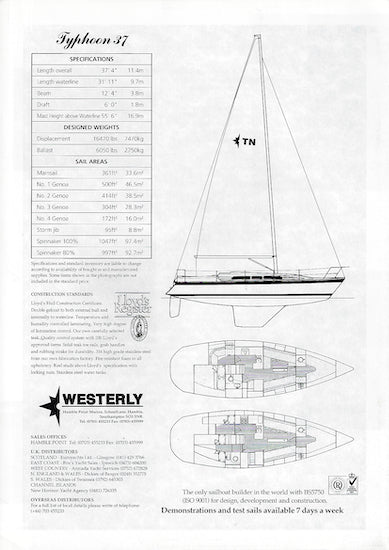 Westerly Typhoon 37 Brochure – SailInfo I boatbrochure.com